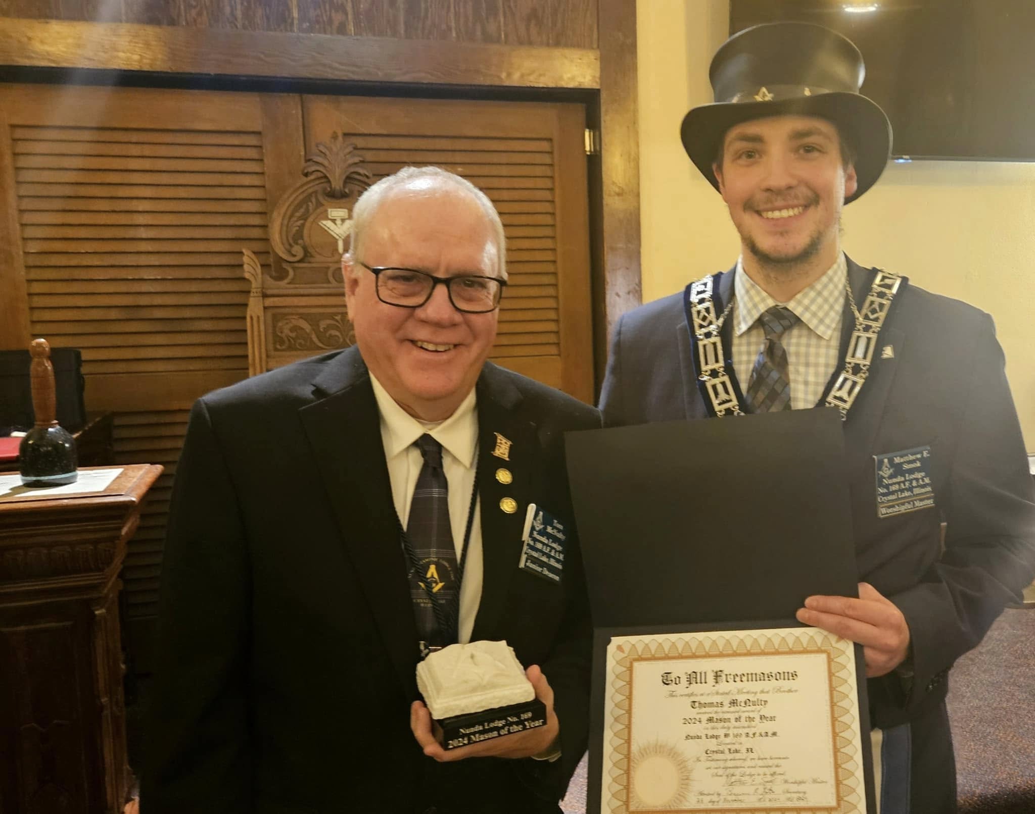 Mason of the Year, Bro. Thomas McNulty - nundalodge.org